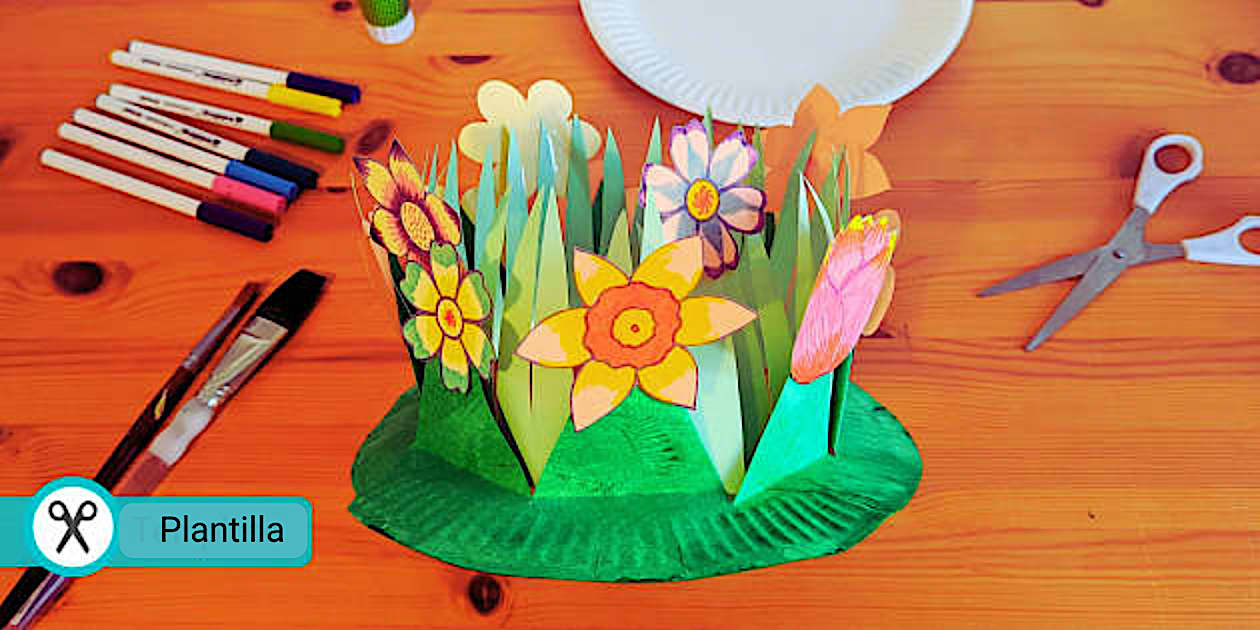 Manualidad: Sombrero de flores de primavera | Twinkl
