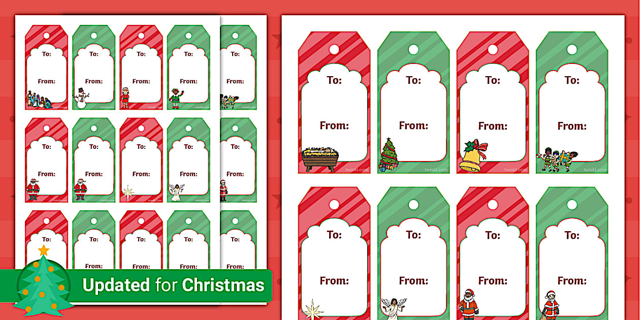 Editable Christmas Gift Labels Template | Gift Tag Templates
