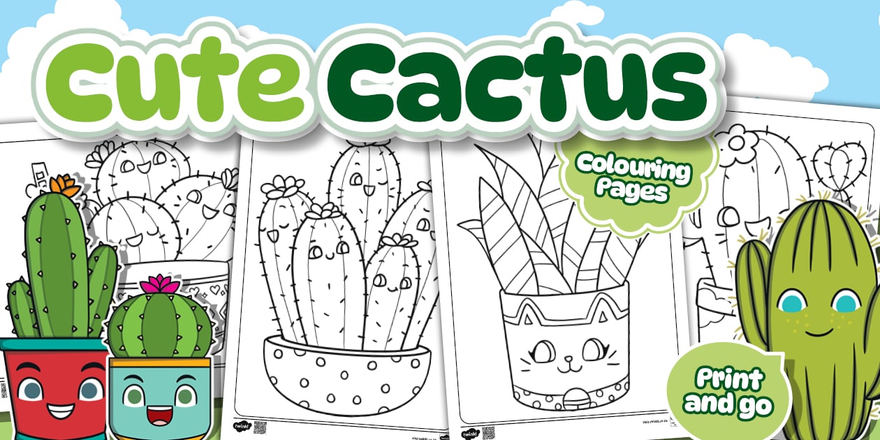 * NEW * Foundation Phase Life Skills - Cute Cactus - Colouring Pages (CAPS