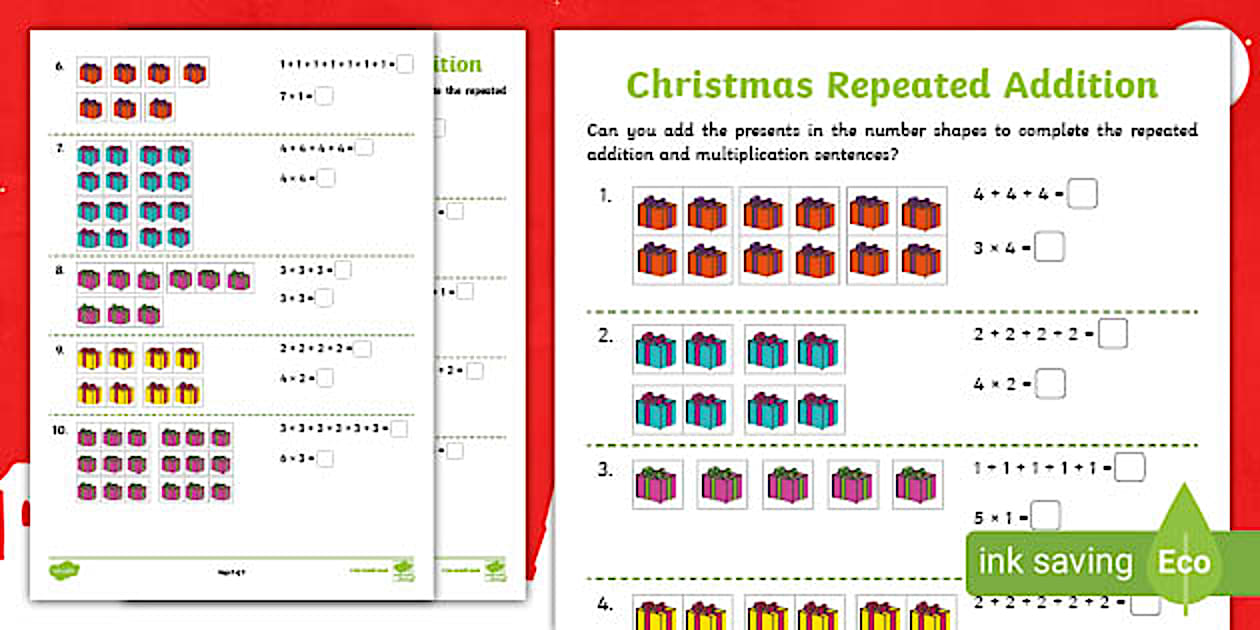 👉 Christmas Repeated Addition Activity (teacher made)