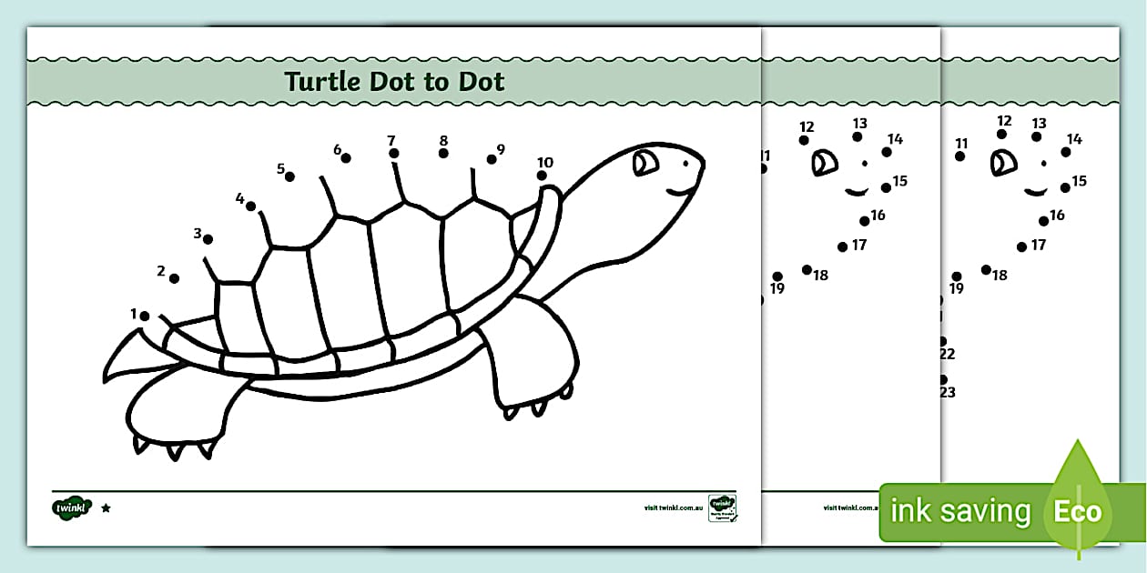 Turtle Dot to Dot (teacher made) - Twinkl