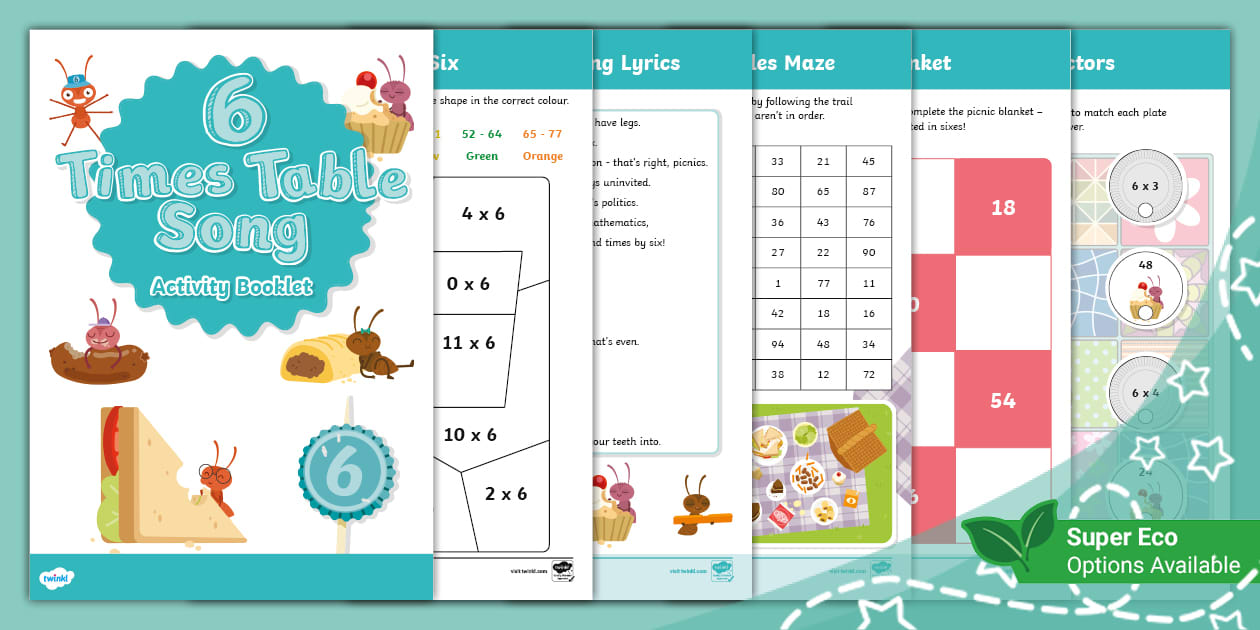 👉 6 Times Table Song: Video Activity Booklet - Twinkl