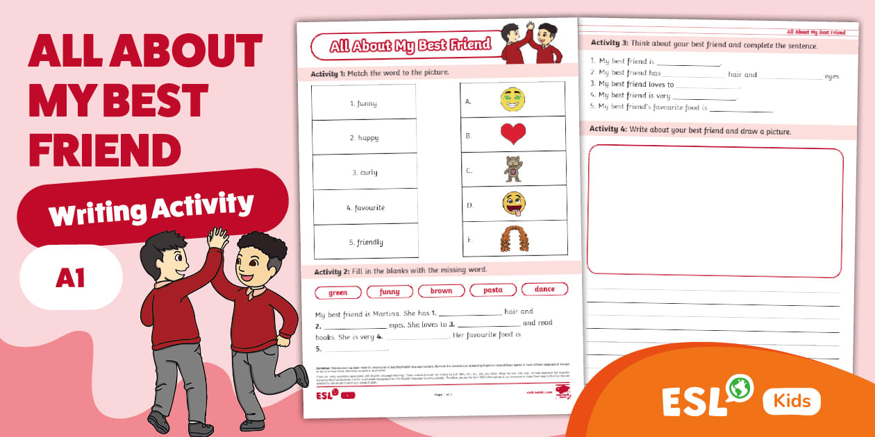 ESL My Best Friend Writing Activity {Kids}