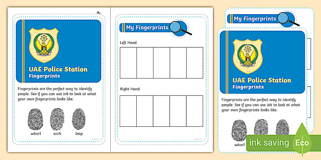 UAE Police Fingerprint Card (teacher made) - Twinkl