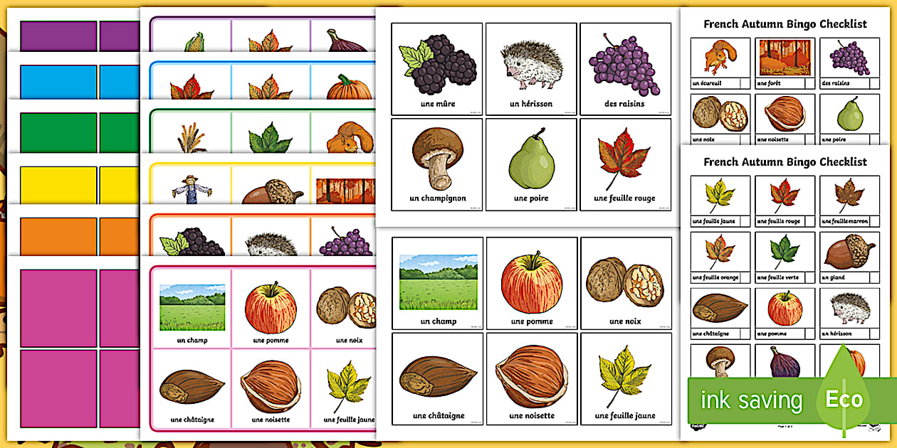 French Autumn Themed Bingo