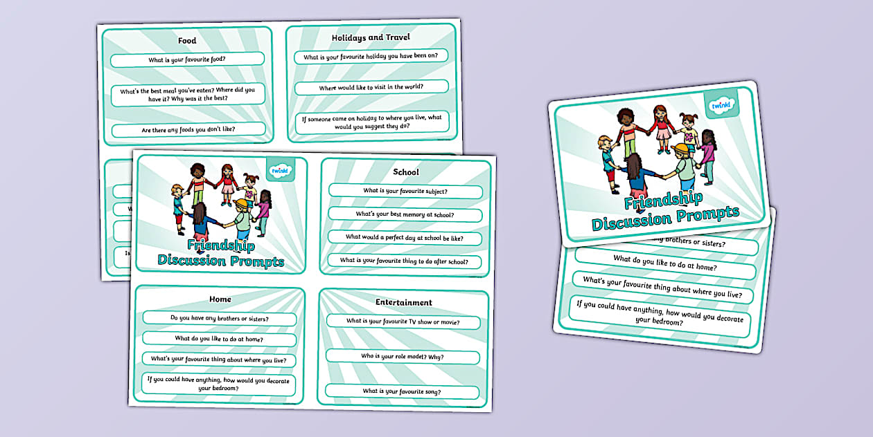Making Friends Discussion Prompt Cards (teacher made)