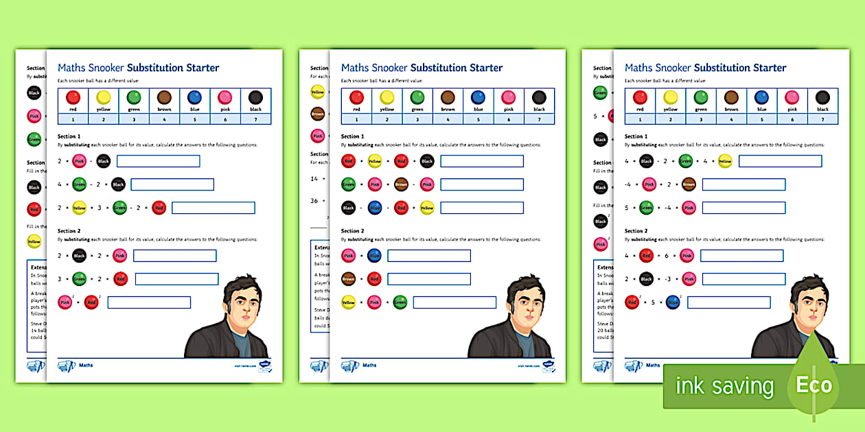 Maths Snooker: Substitution Activity | KS3 Algebra | Beyond