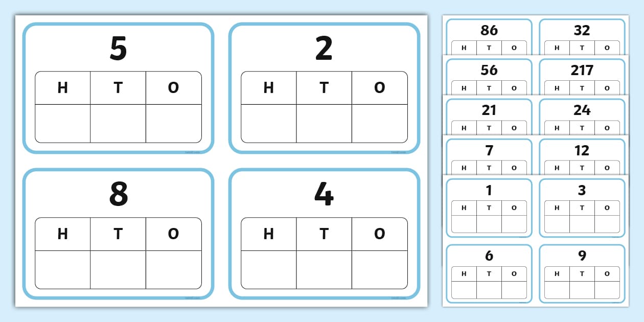 Place Value Dyscalculia Friendly Flashcards