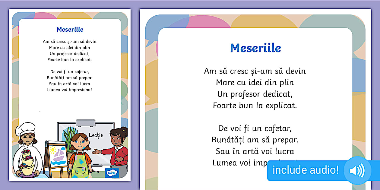Cântec Meseriile | Cântec despre meserii | Twinkl RO