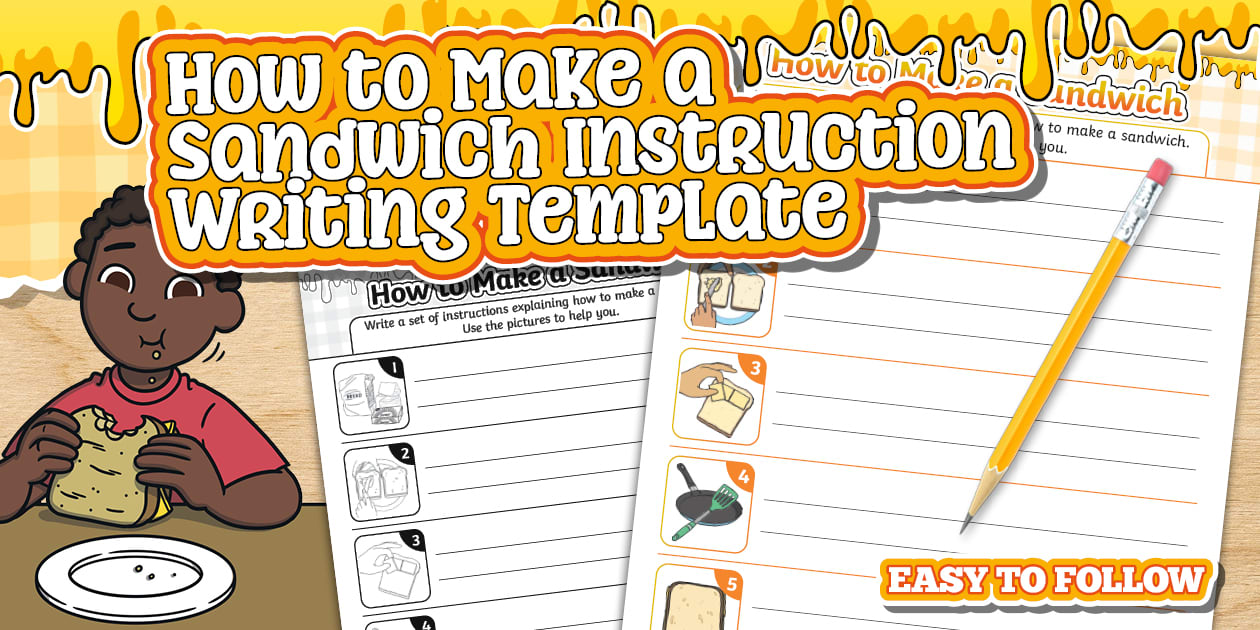 How to Make a Sandwich Instruction Writing Template