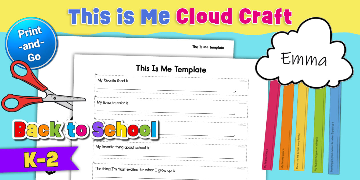 This Is Me Cloud Craft for K-2nd Grade (teacher made)