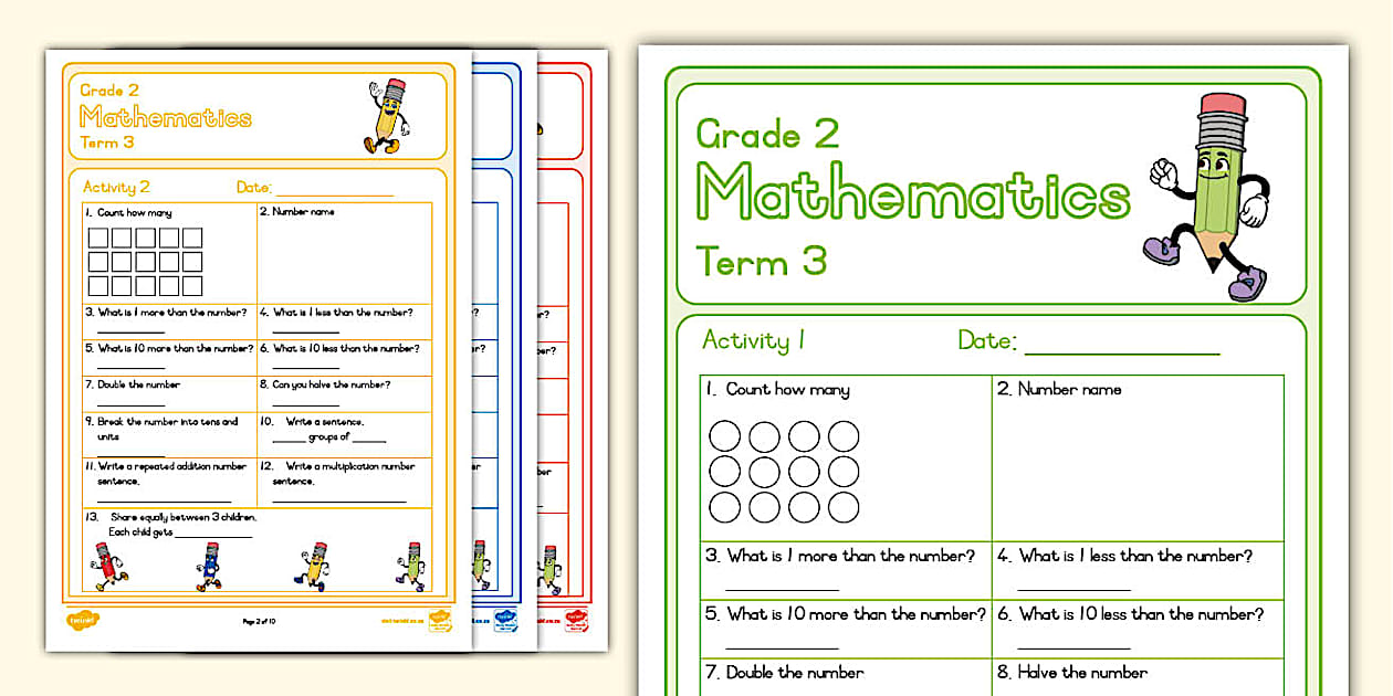 Grade 2 Term 3 Mathematics Independent Activity Cards