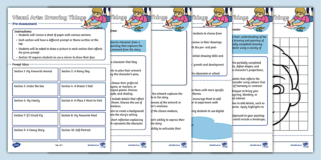 Visual Arts Experiment and Play Pre- and Post-Assessment
