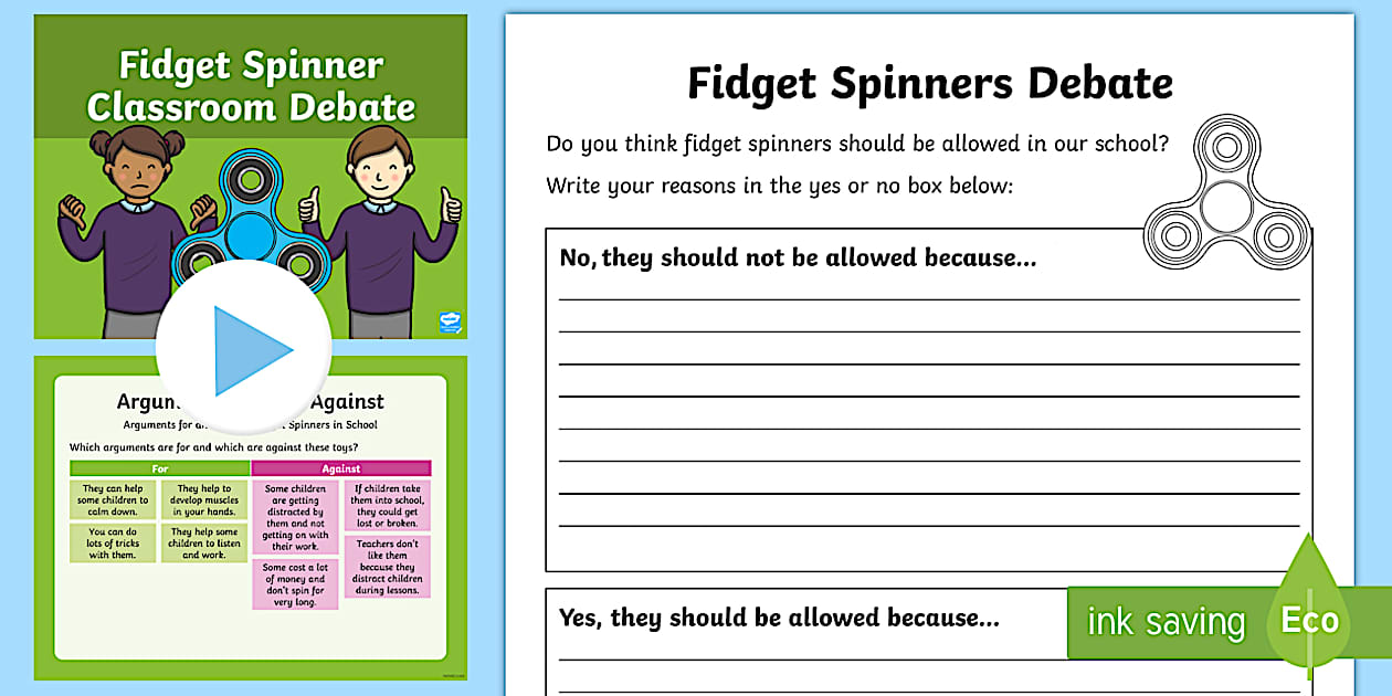 Fidget Spinners Classroom Debate Activity Pack - Twinkl