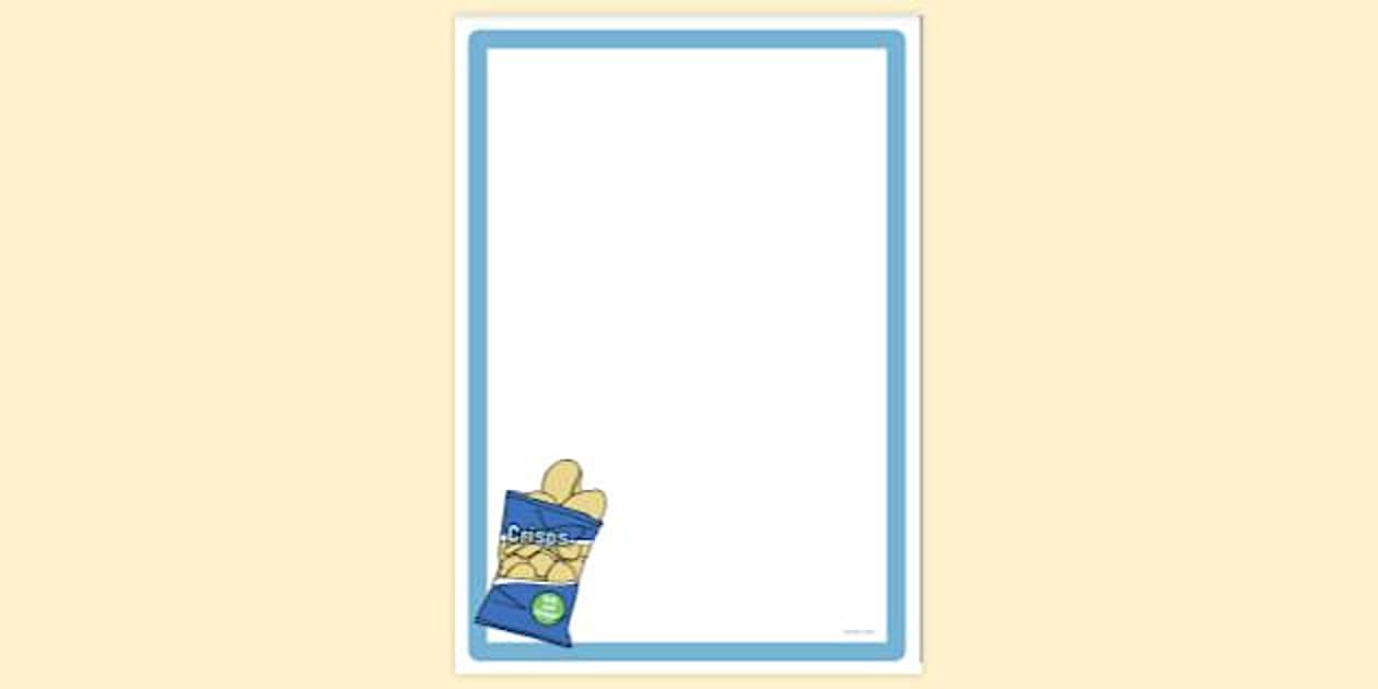 Cheese and Onion Crisps Page Border (teacher made) - Twinkl