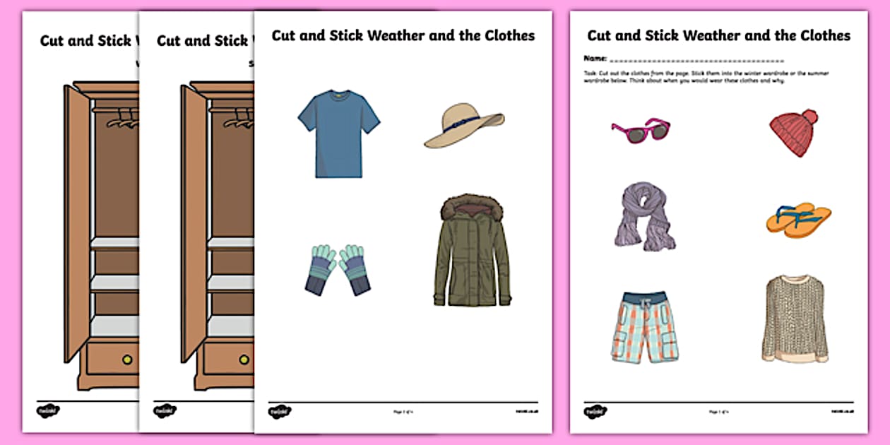 Weather and Clothes Worksheet | Geography Resources | Twinkl