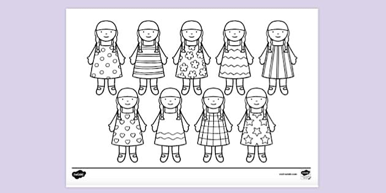 Colouring Page Dolls | Colouring Sheets (teacher made)
