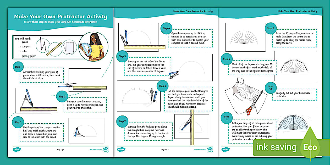 Make Your Own Protractor Worksheet (Teacher-Made) - Twinkl