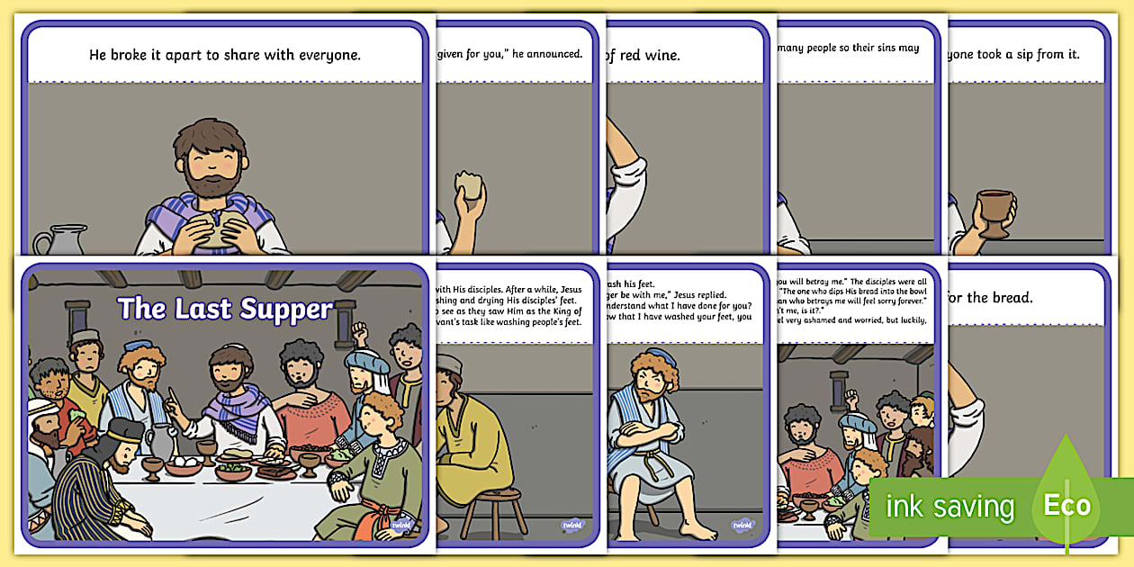 Black and White The Last Supper Story - Twinkl
