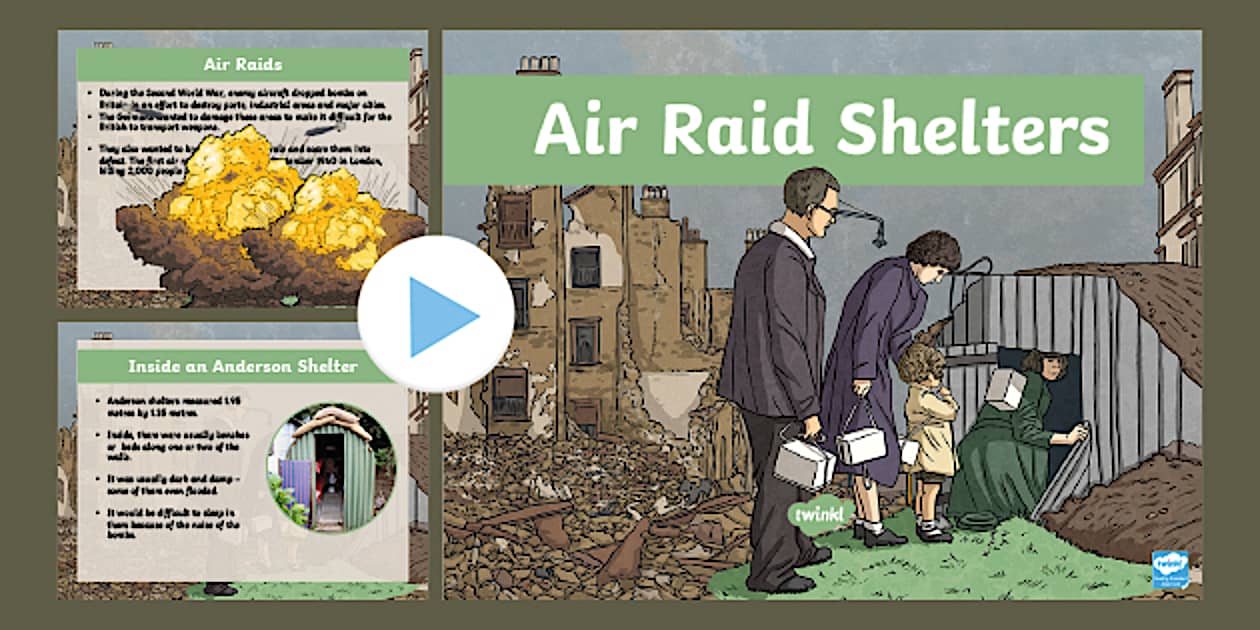 WW2 Air Raid Shelters KS2 PowerPoint - Twinkl