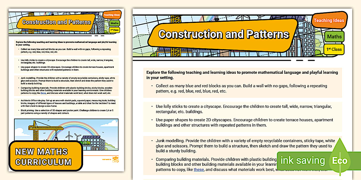 Teaching Ideas for Construction and Patterns (teacher made)