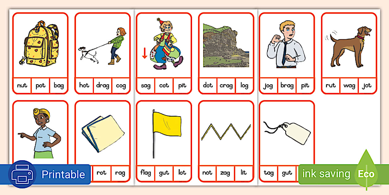 Grade 1 Phonics: -ag Sound Peg Card Activity (teacher made)