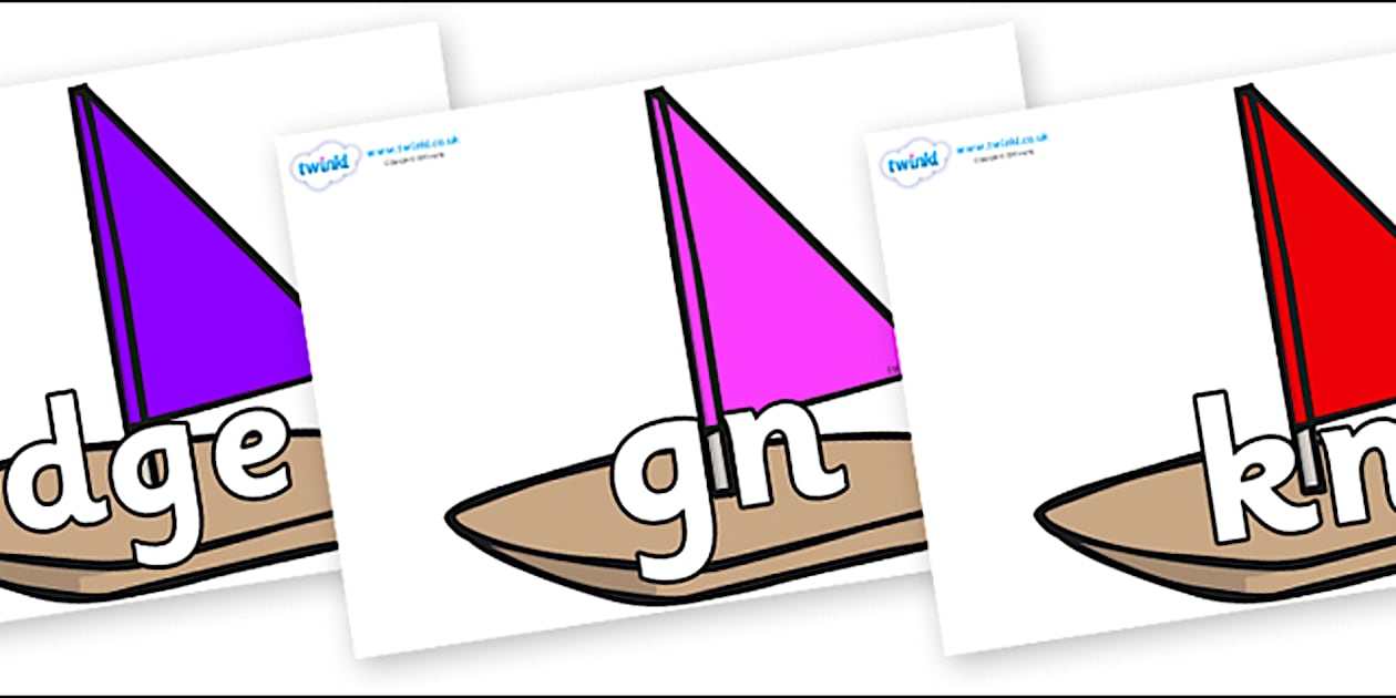 Cursive Silent Letters on Toy Boats (teacher made) - Twinkl