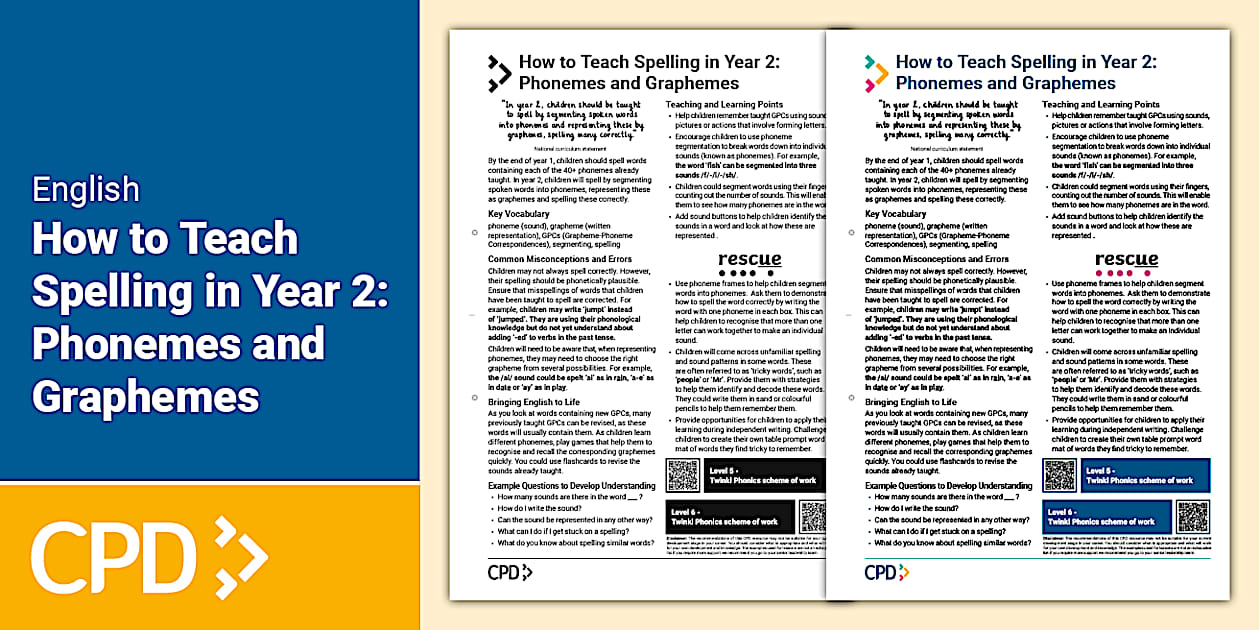How to Teach Spelling in Year 2: Phonemes and Graphemes