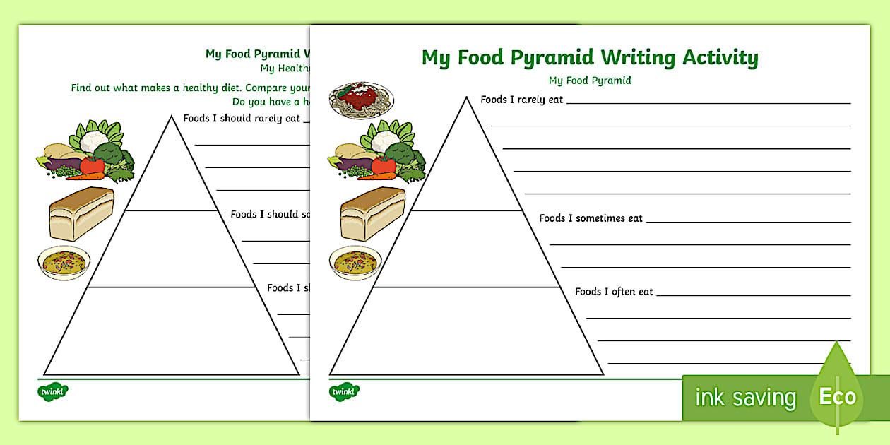 Healthy Eating Food Pyramid Writing Activity (teacher made)