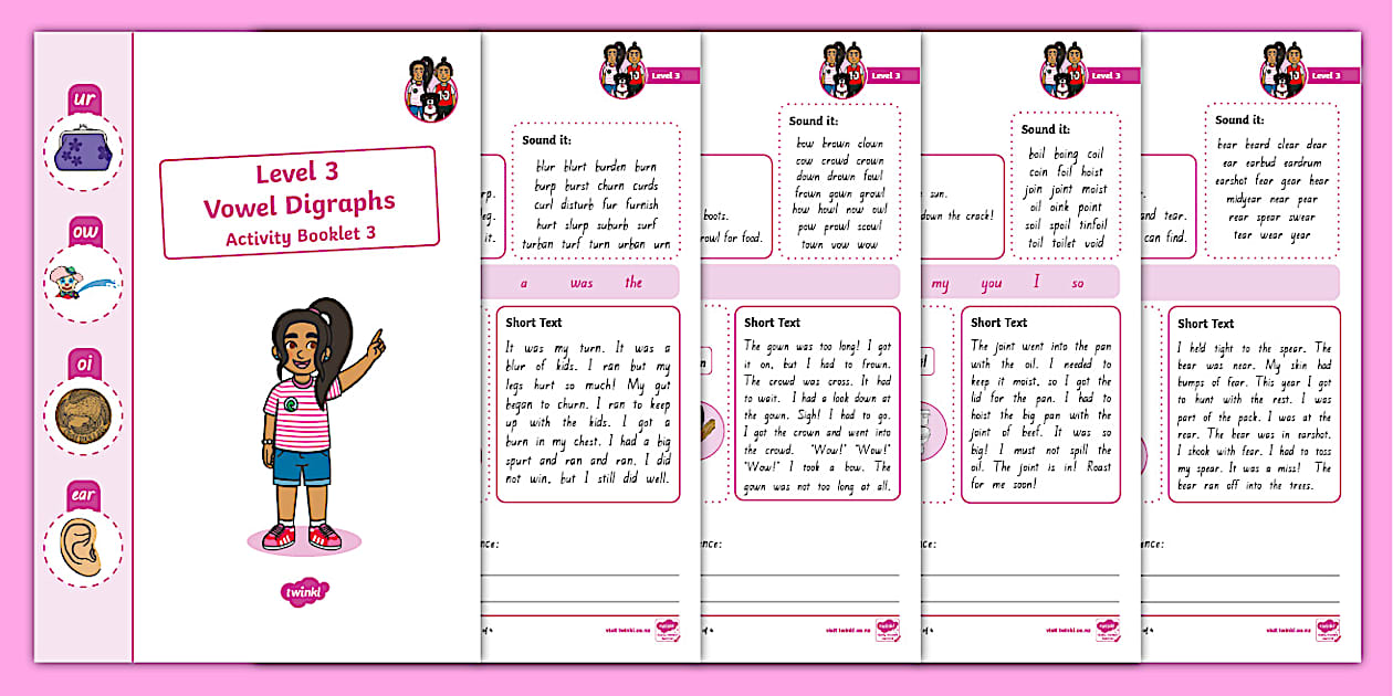 Level 3 Vowel Digraphs Booklet 3 (teacher made) - Twinkl