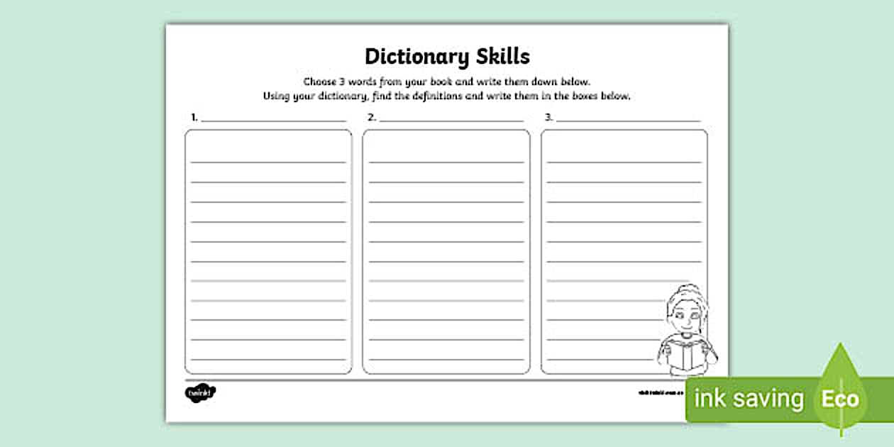 Dictionary Skills Worksheet (teacher made) - Twinkl