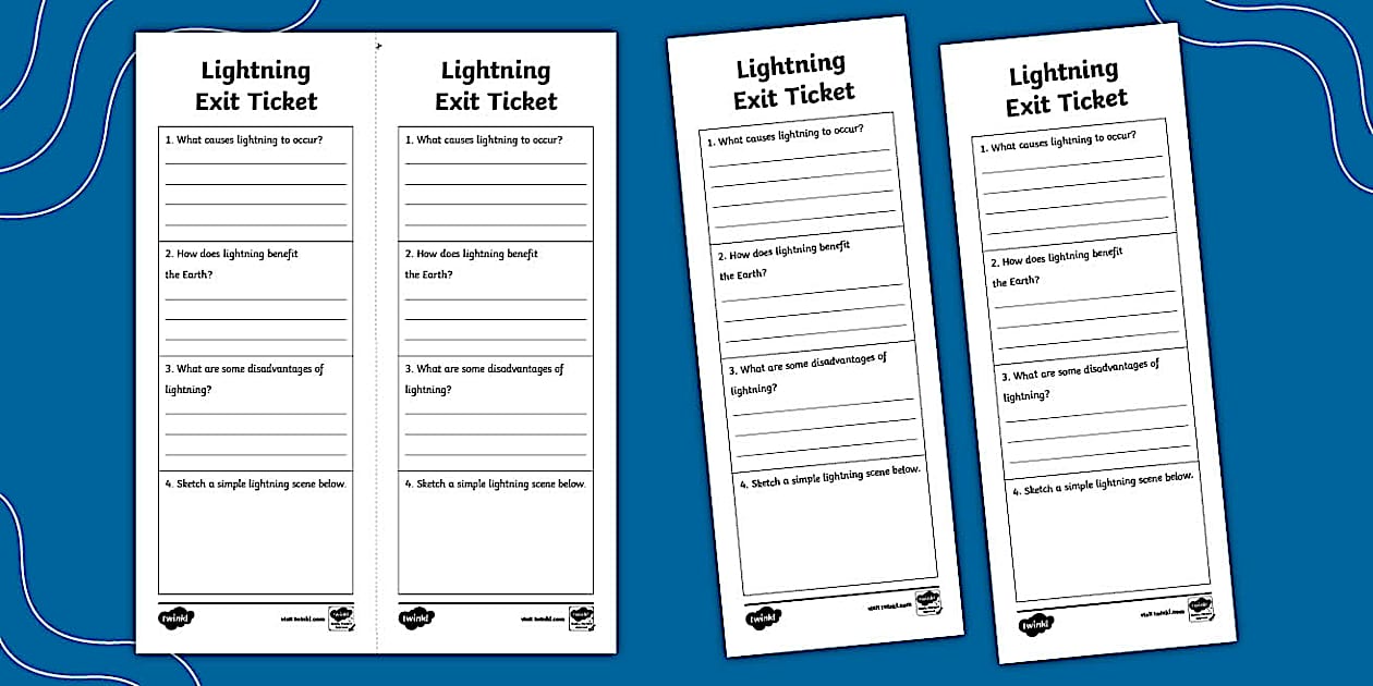 Lightning Exit Ticket for 6th-8th Grade (teacher made)