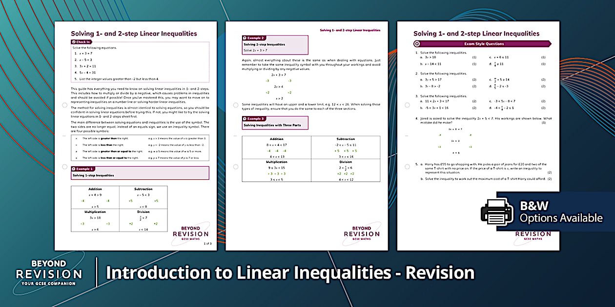 👉 Introduction to Linear Inequalities (Teacher-Made)