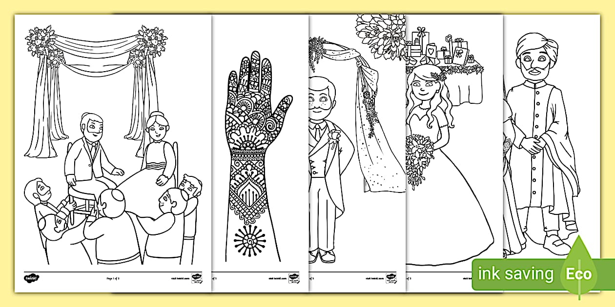 Wedding Colouring Pages (Teacher-Made) - Twinkl