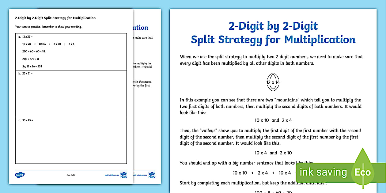 2-Digit by 2-Digit Split Strategy for Multiplication