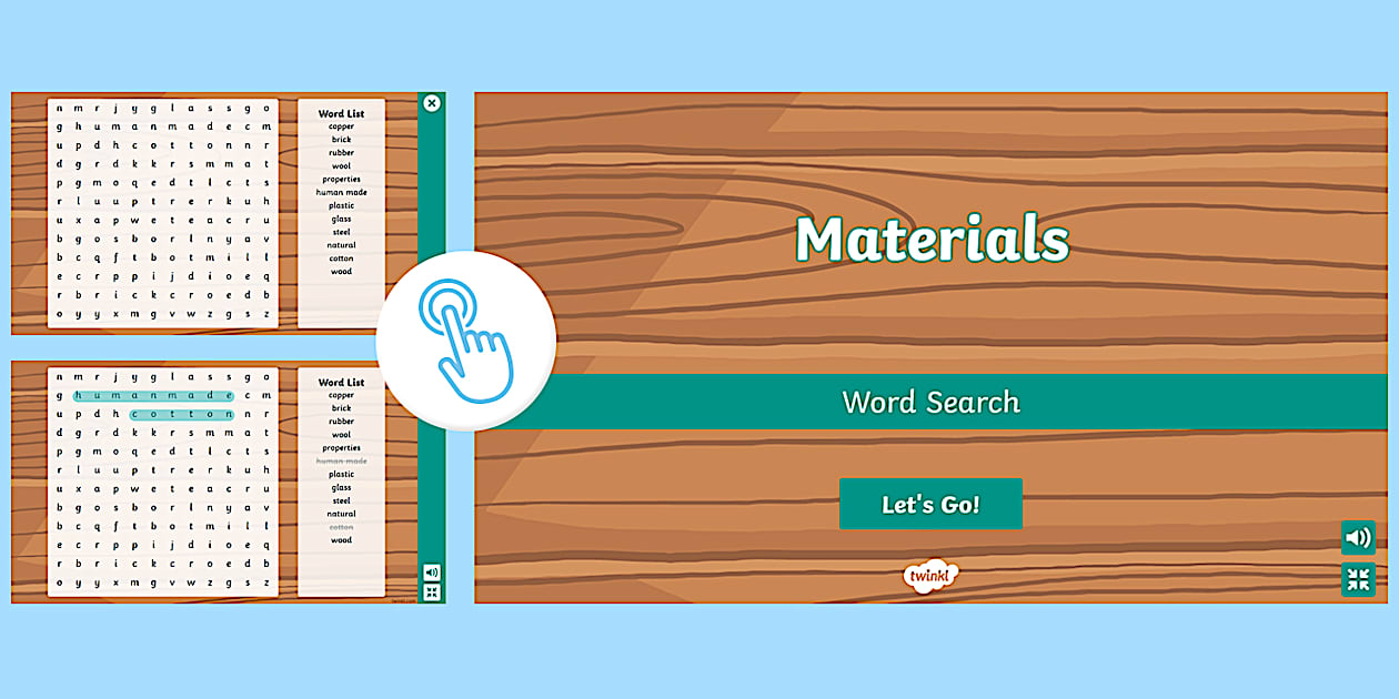 Interactive Materials Word Search | Twinkl Go! - Twinkl