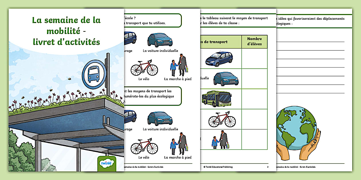 La semaine de la mobilité - livret d'activités - Twinkl