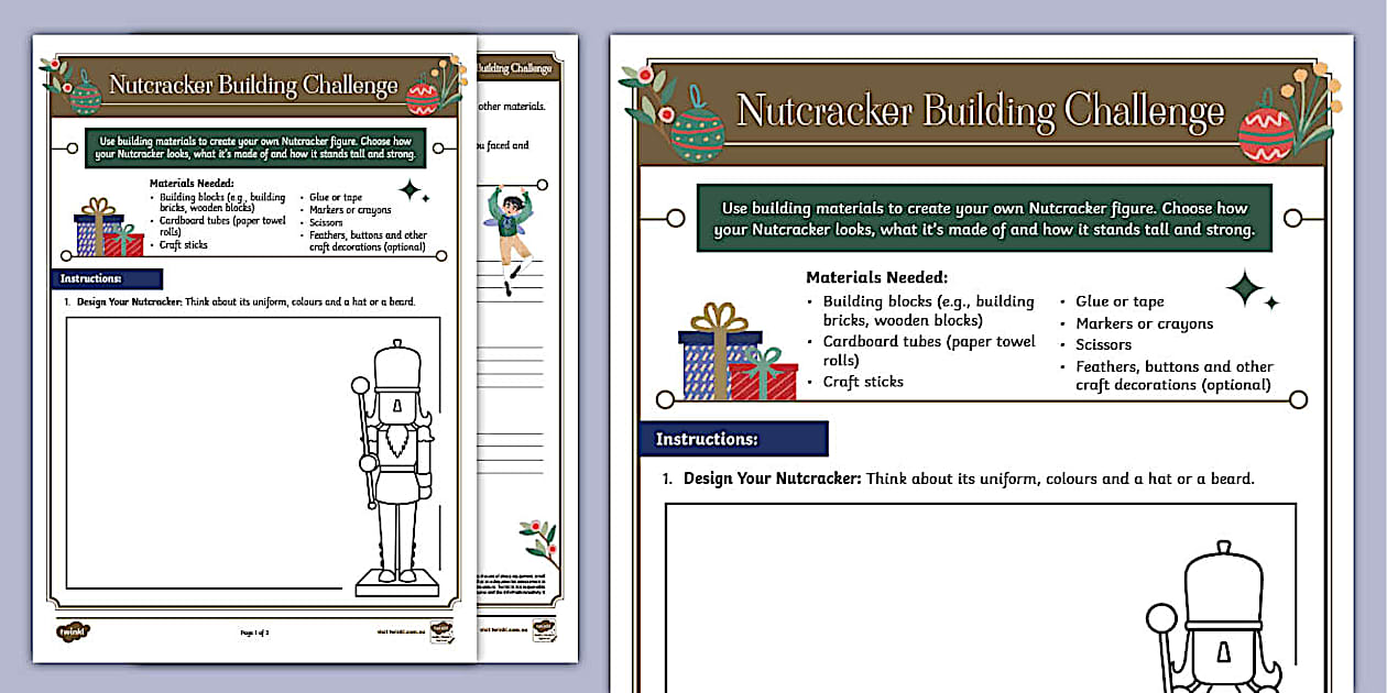Nutcracker Building Challenge (STEM) (teacher made) - Twinkl
