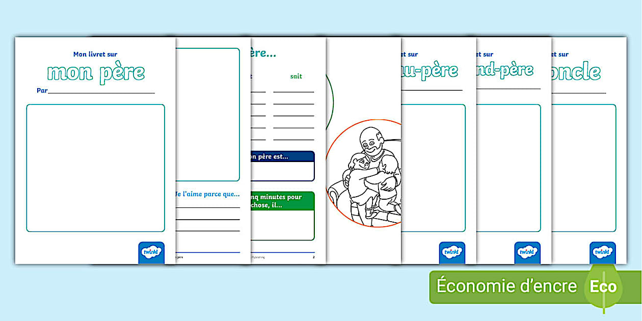 Livret d'écriture pour la fête des pères - Twinkl