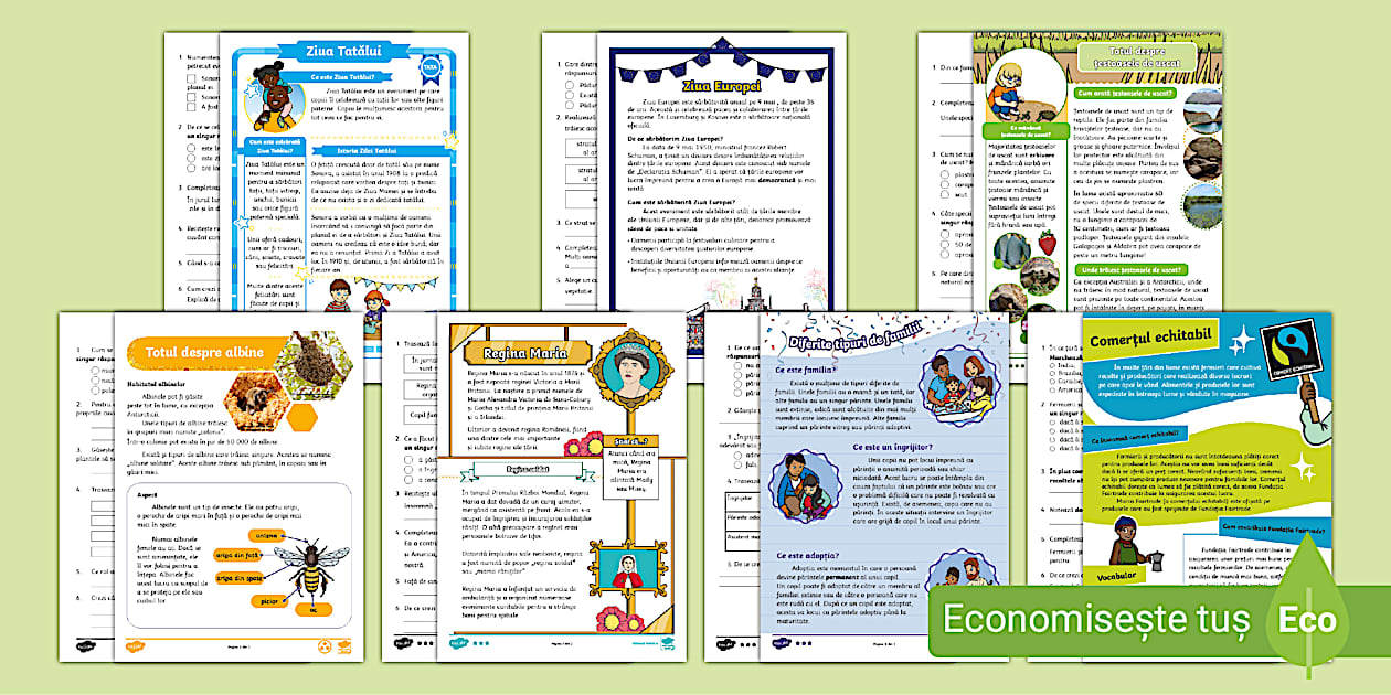 Fișe de lectură pentru evenimentele lunii mai CAF - Twinkl