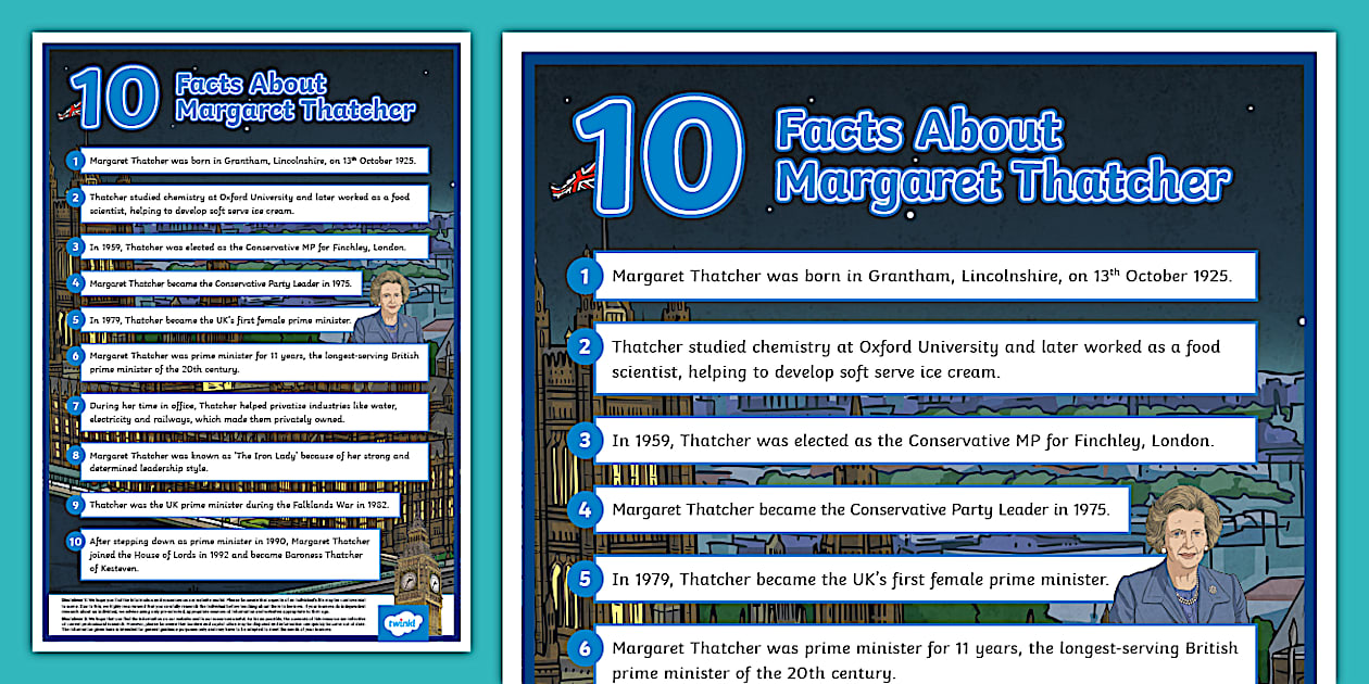 10 Facts About Margaret Thatcher (teacher made) - Twinkl