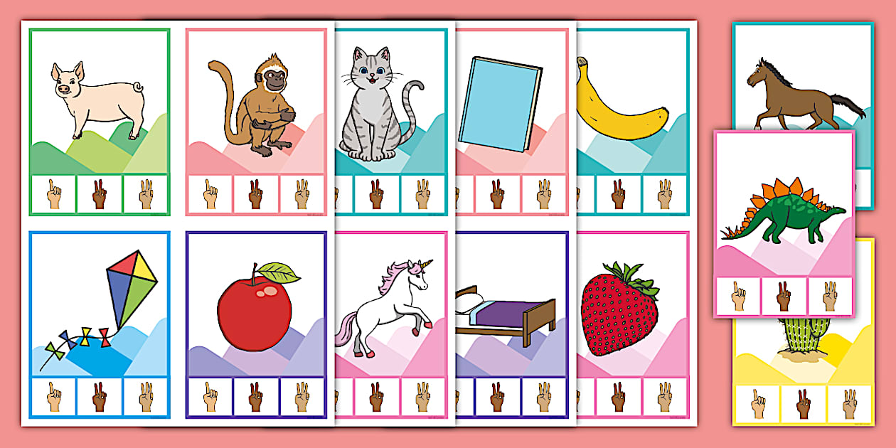 Syllables Counting Clip Cards (teacher made) - Twinkl