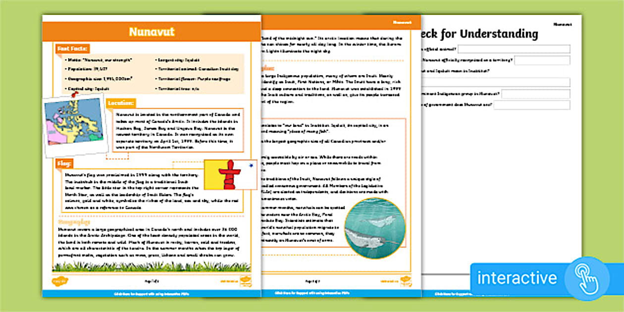 Nunavut Interactive Reading Comprehension - Grades 4-6