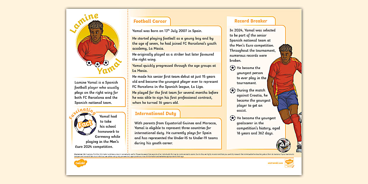 Lamine Yamal Fact File - Twinkl - KS2 (teacher made)