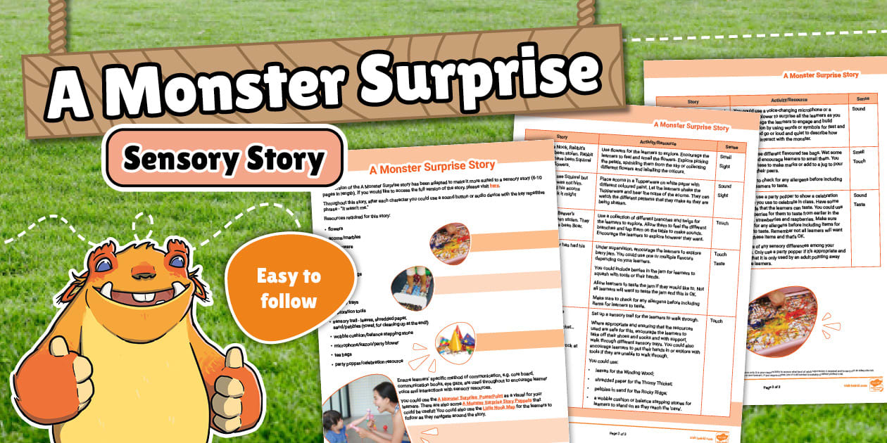 A Monster Surprise Sensory Story for Multi-Sensory Learners