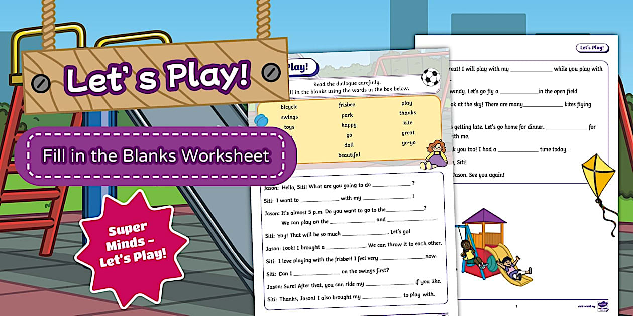 Let's Learn About Toys - Fill in the Blanks Worksheet
