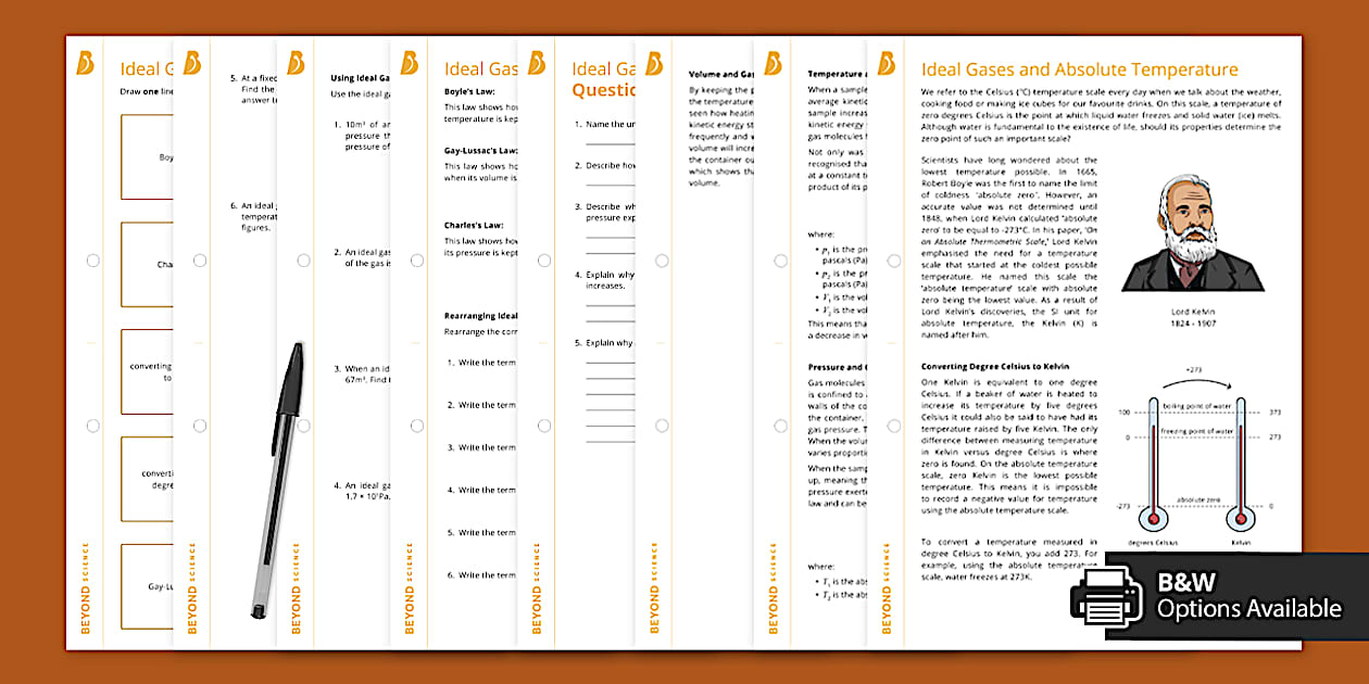 Ideal Gas Molecules and Absolute Temperature Bundle - Twinkl