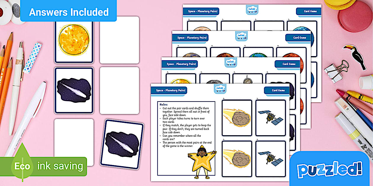 Space themed pairs memory game - Twinkl Puzzled - Twinkl