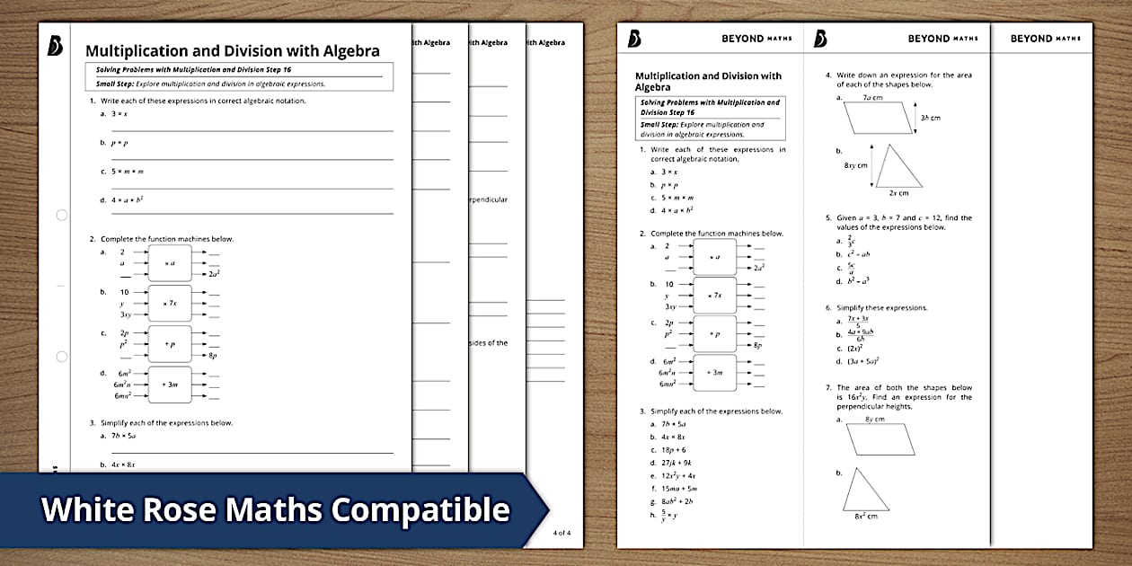 👉 Multiplication and Division with Algebra (teacher made)