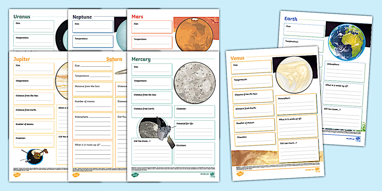 Planet Fact File Templates Pack